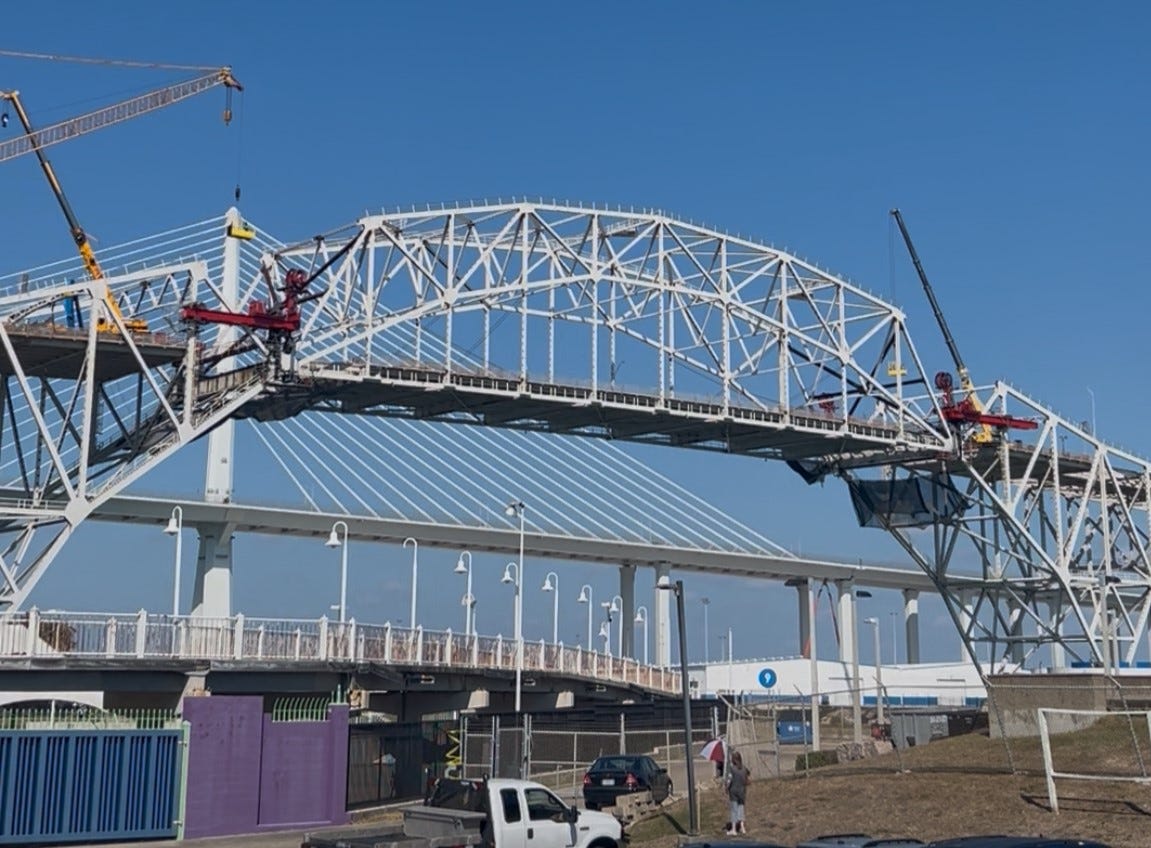 Lowering of old Harbor Bridge center span delayed due to weather
