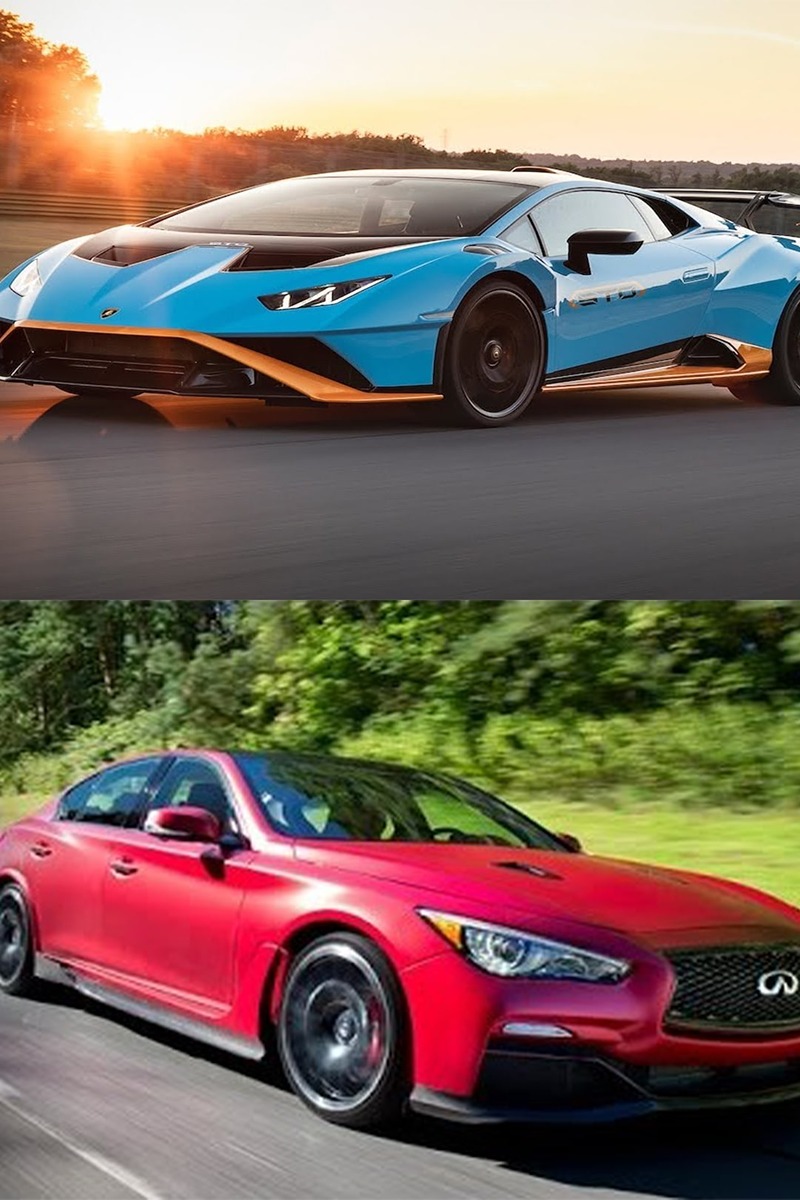 Lamborghini Huracan STO vs Infiniti Q50 Eau Rouge