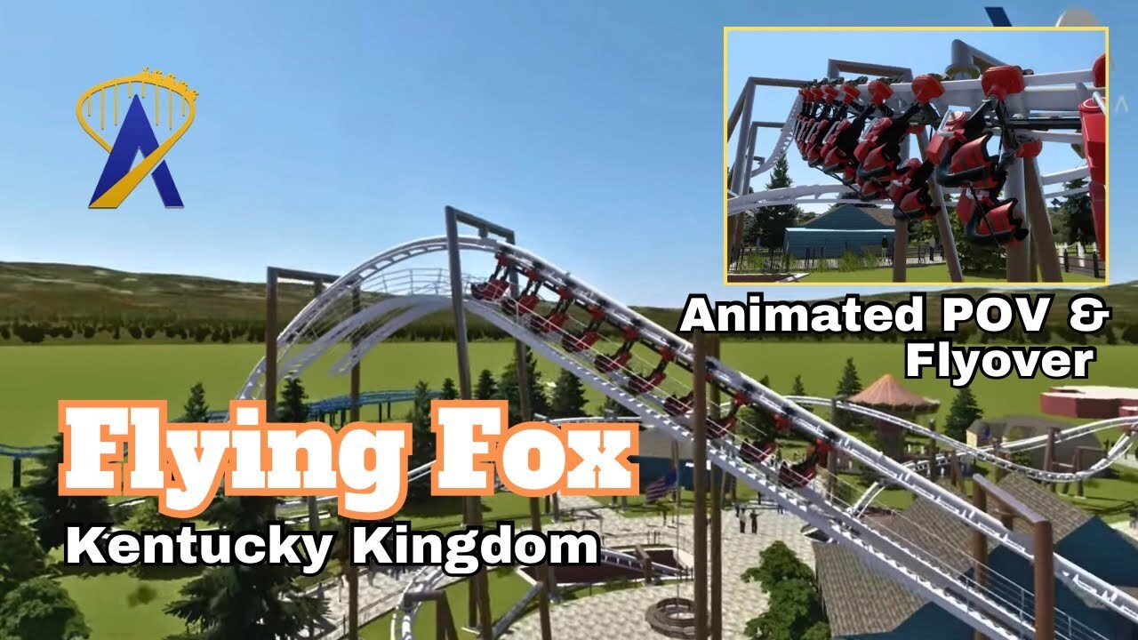 Flying Fox Animated POV and Fly Over From Kentucky Kingdom
