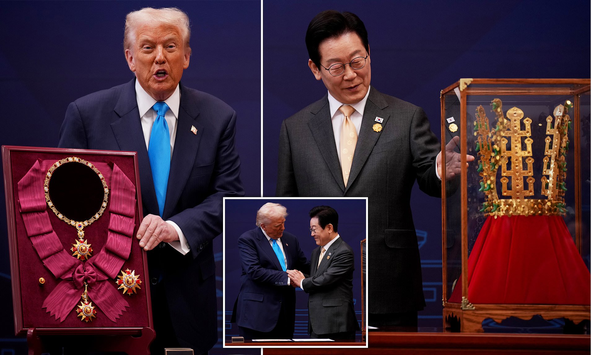 Trump gifted golden crown by South Korea's president just days after ...