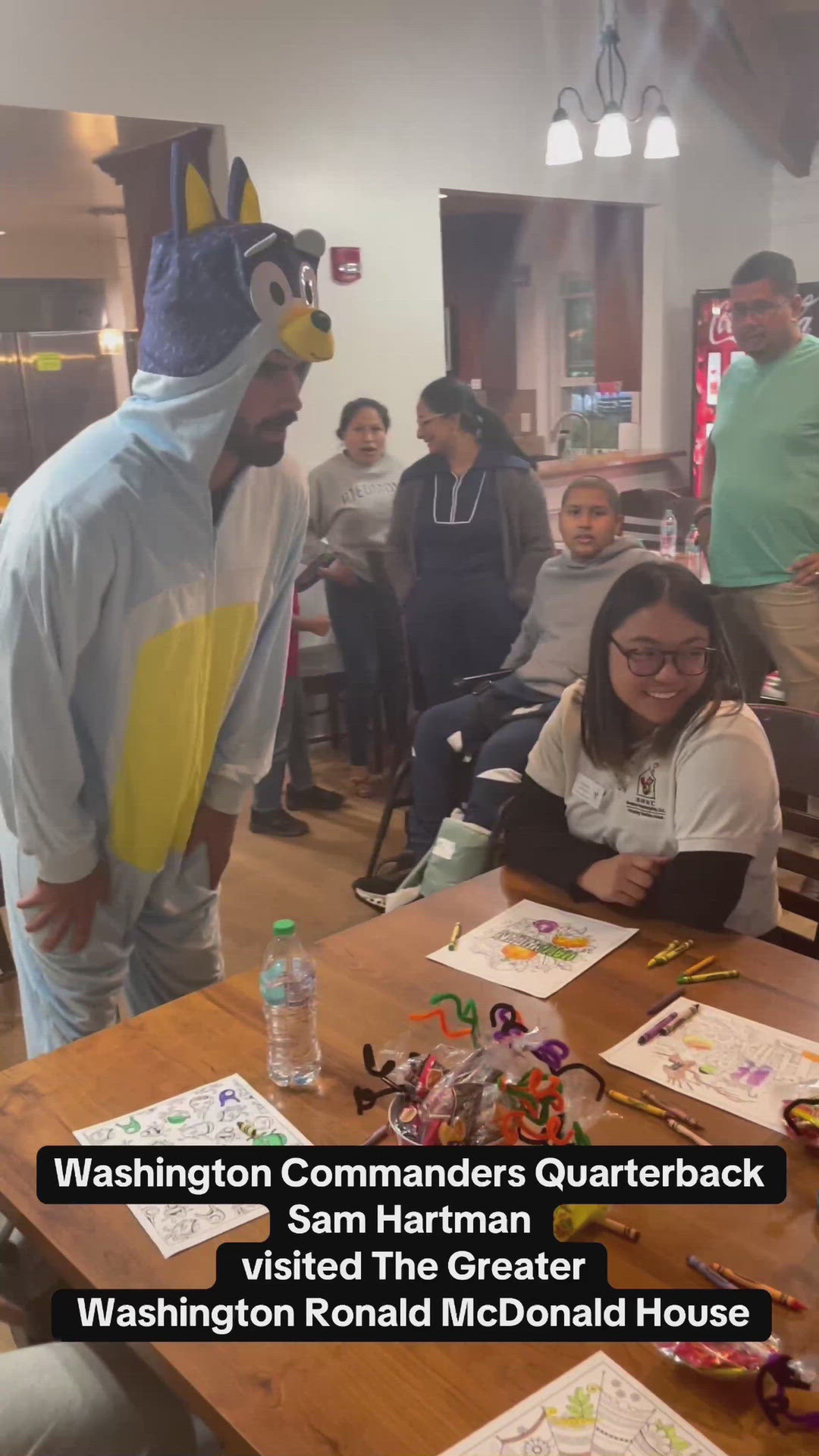 Commander’s Sam Hartman visits sick kids