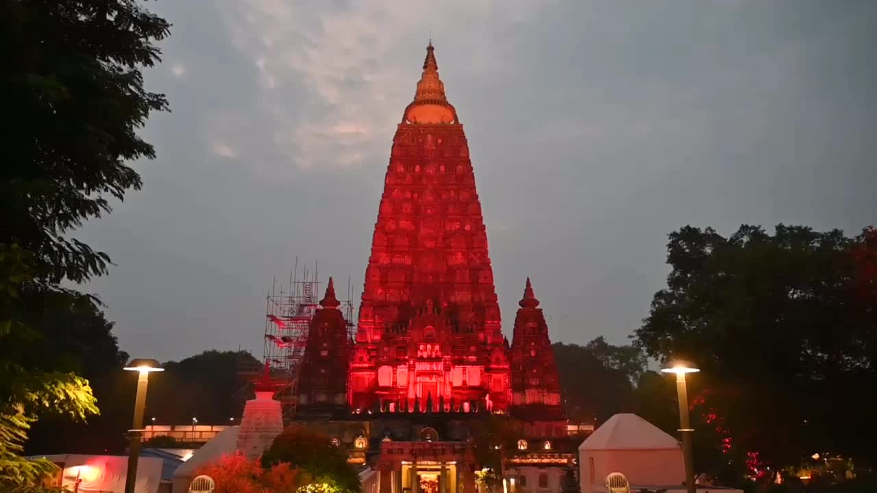 Ancient Hindu temple in India glows red for Dyslexia Awareness Month