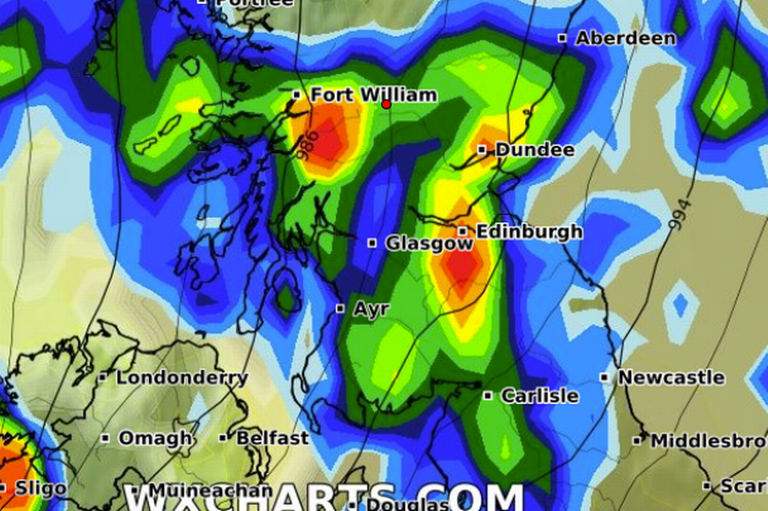Weather maps show exact parts of Scotland to see thunderstorms on Halloween