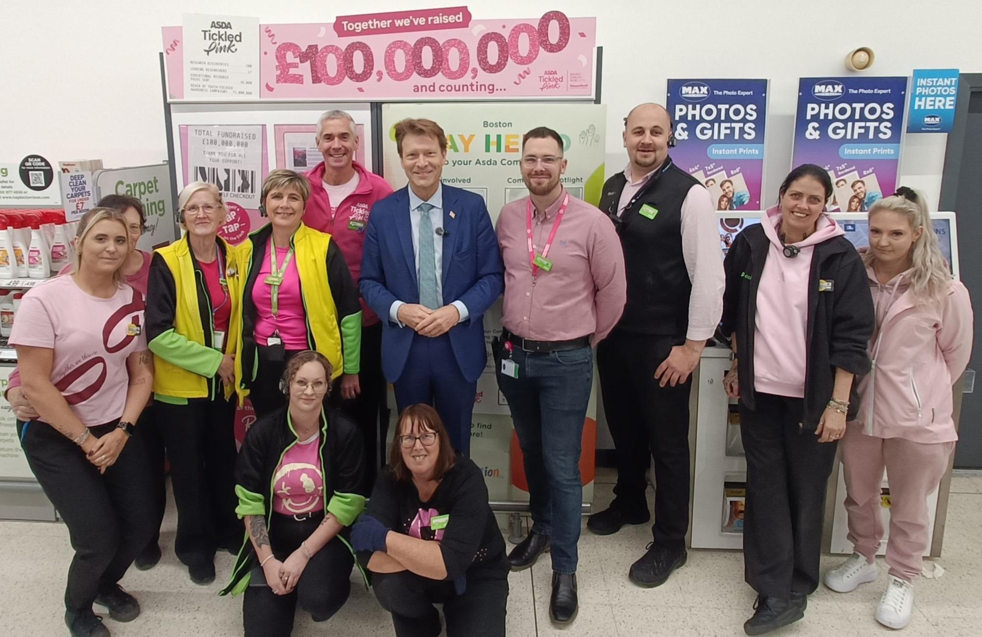 Richard Tice MP visits Asda Boston for Breast Cancer Awareness Month
