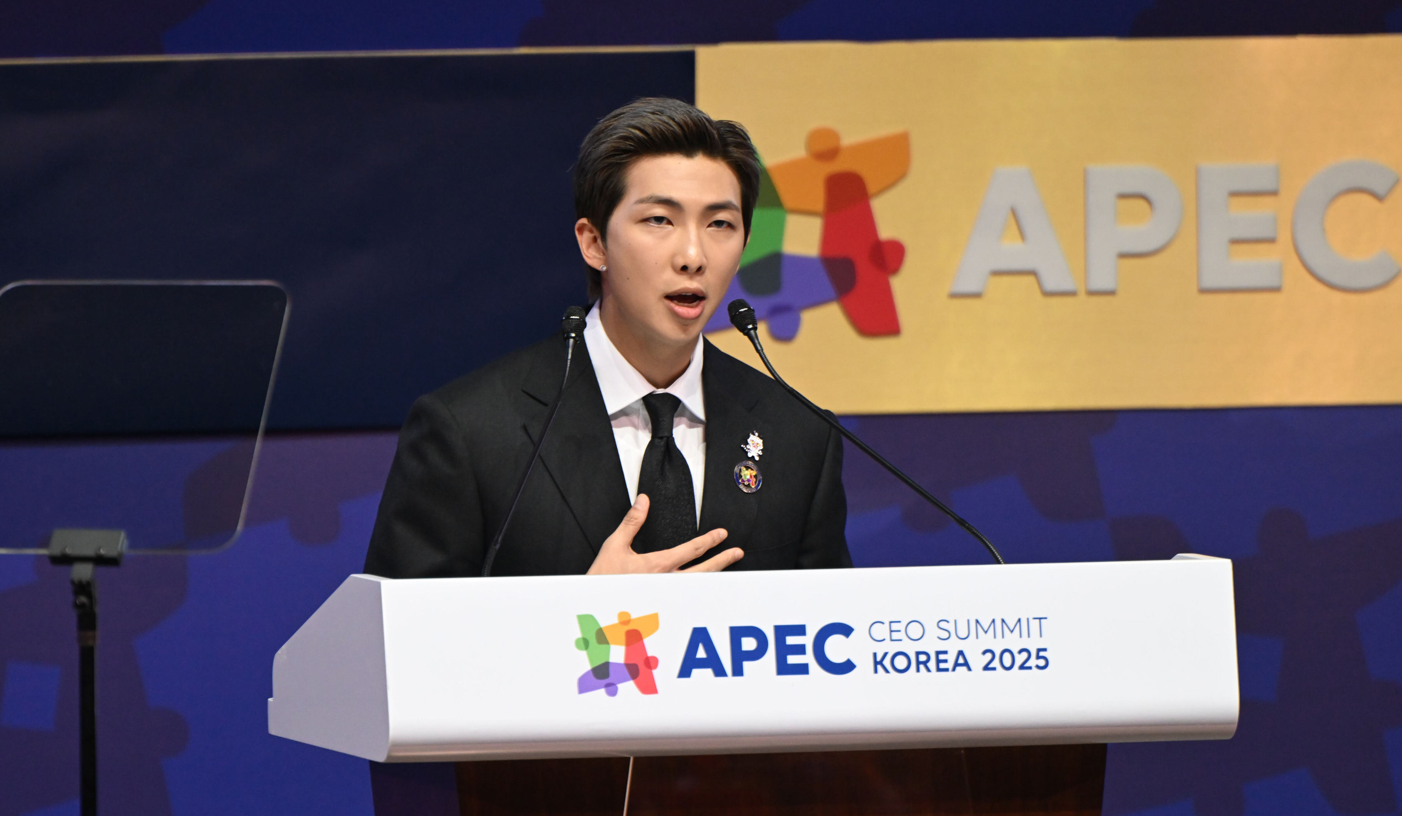 BTS RM Delivers Keynote Speech at APEC CEO Summit