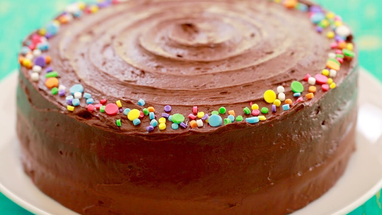 Gemma's Classic Chocolate Cake with Homemade Sprinkles & Fudge Frosting