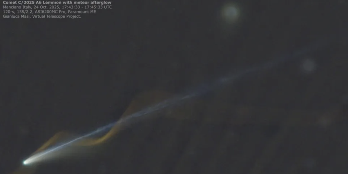 Astronomer captures rare video of comet and meteor intertwined