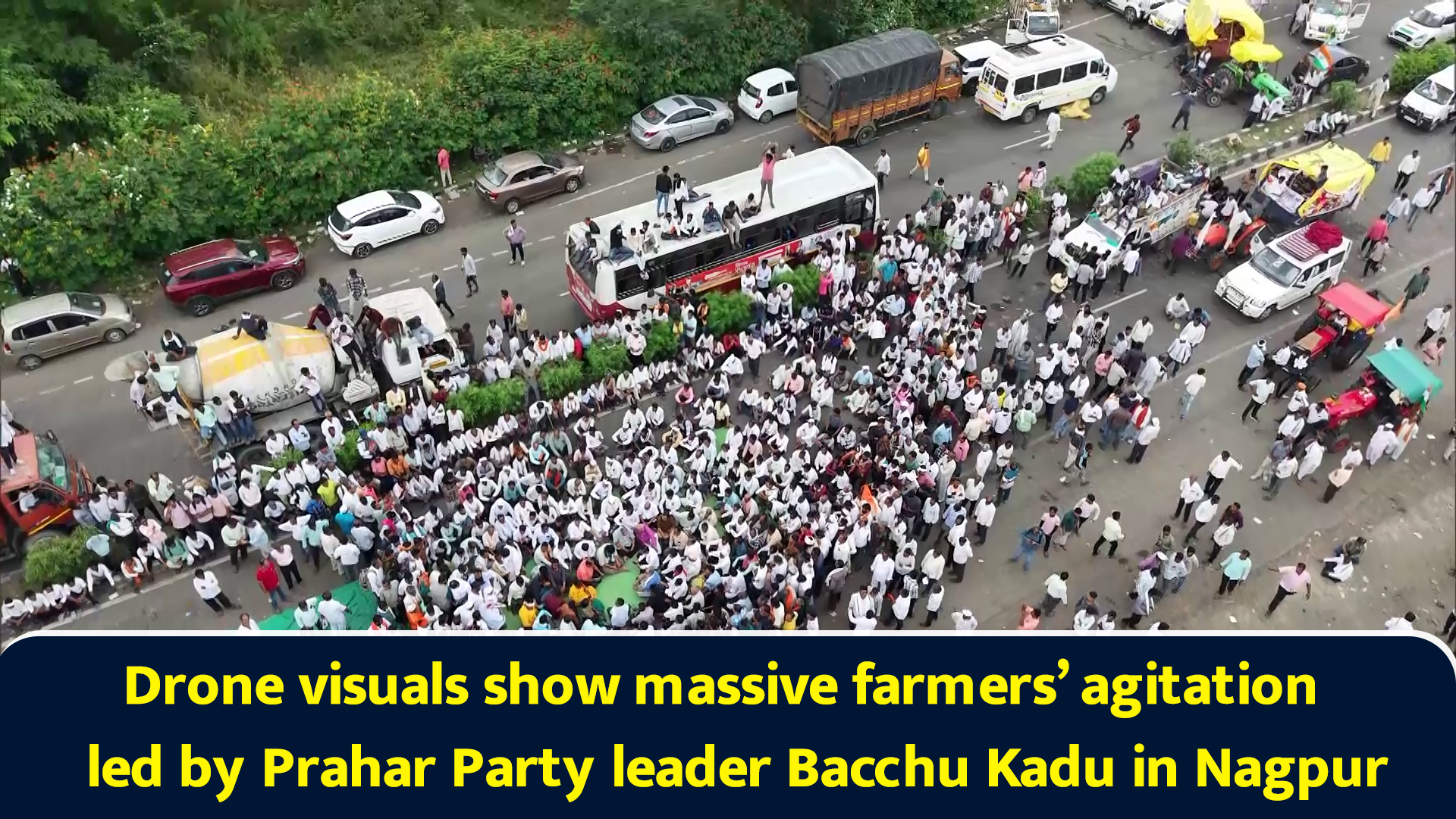 Drone visuals show massive farmers’ agitation led by Prahar Party ...