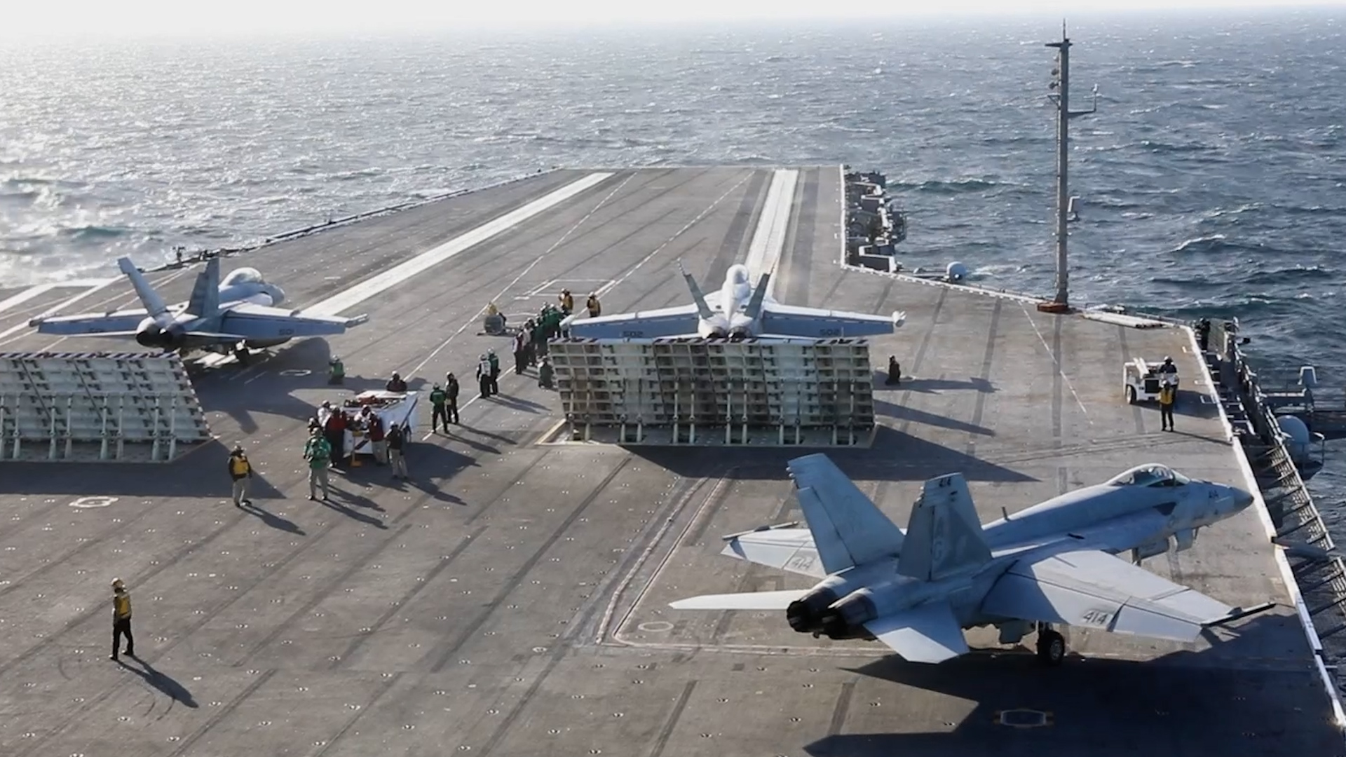 US Navy Doing Multiple Flight Deck Operations