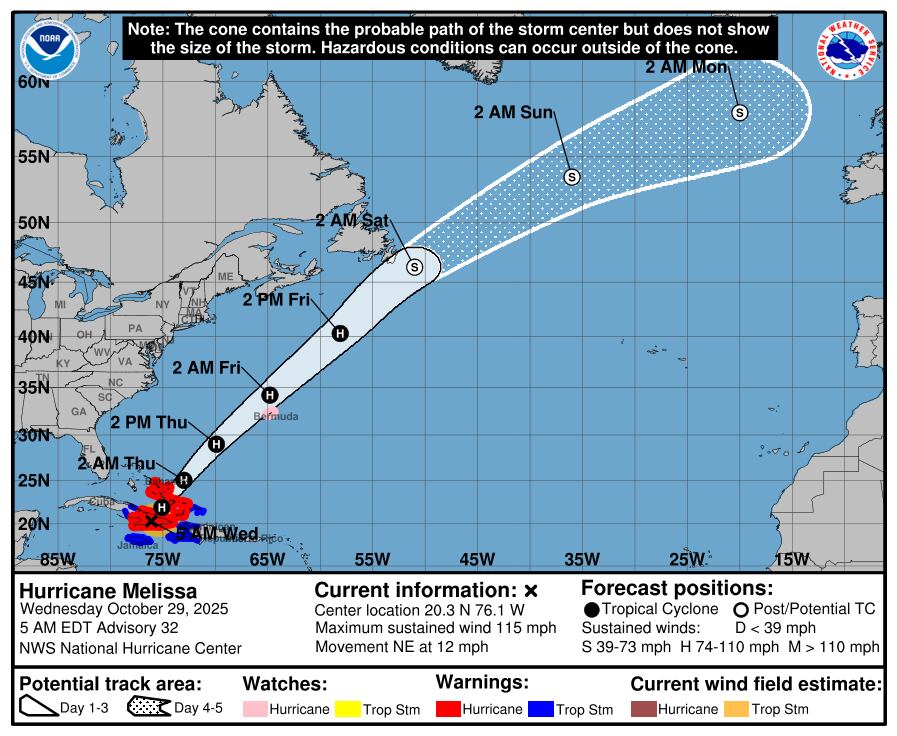Huracán Melissa golpea a Jamaica y llega a Cuba con intensidad de ...