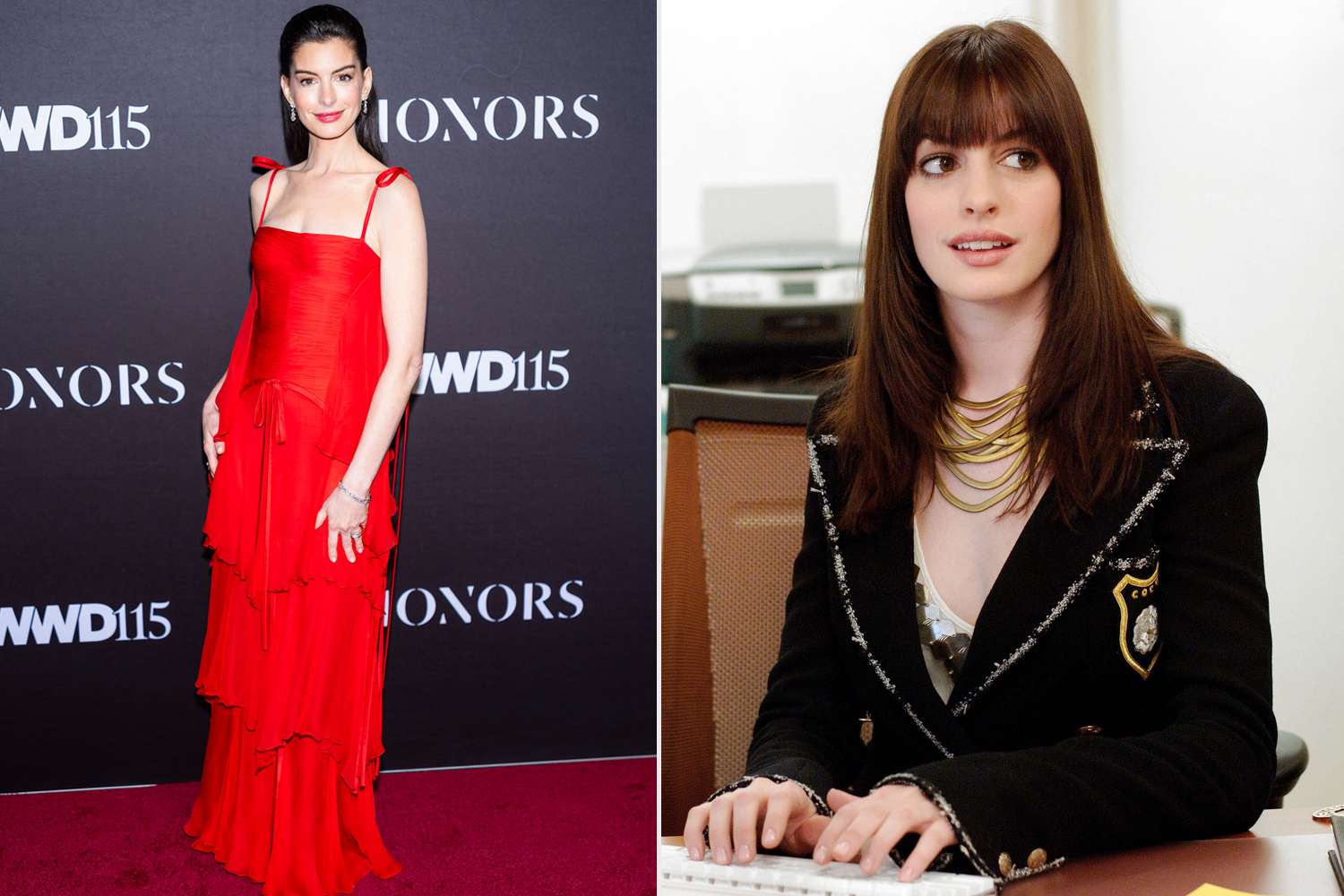 Anne Hathaway's Red Valentino Gown Features a Subtle Nod to “The Devil ...