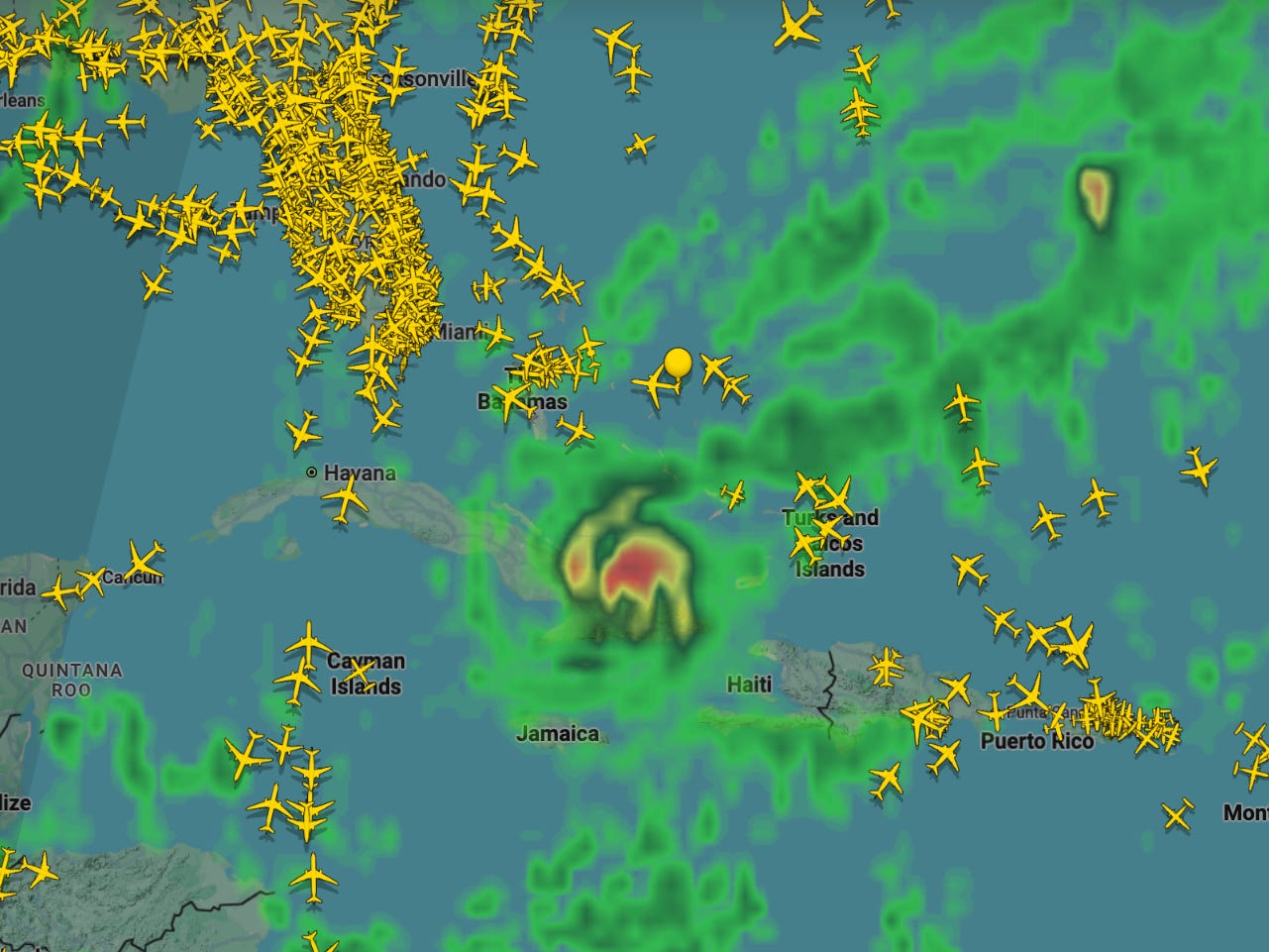 Map shows planes skirting Hurricane Melissa as the storm causes flight ...