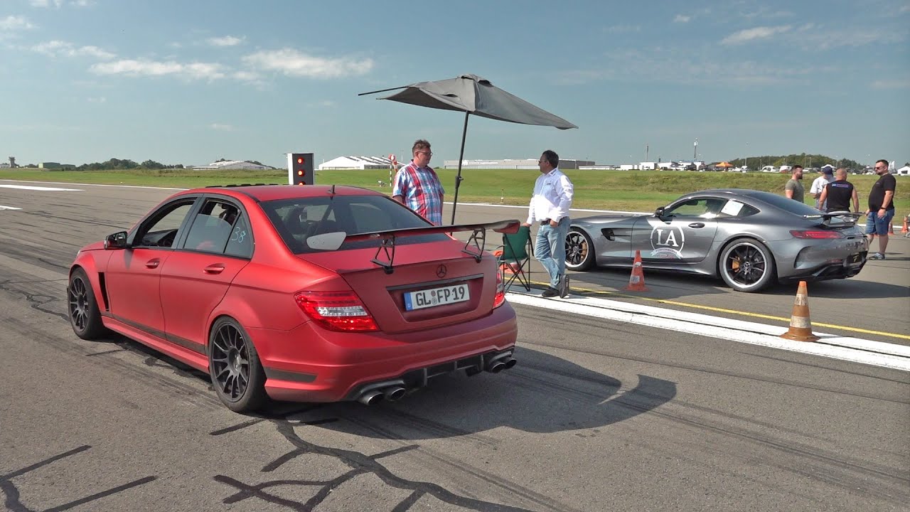 700HP C63 vs 820HP GT R – Sound & Speed!