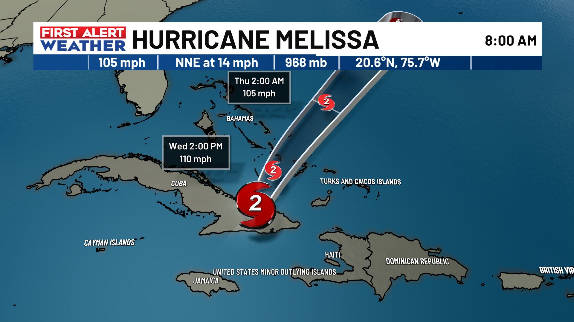 FIRST ALERT: Hurricane Melissa moving into The Bahamas after a second ...