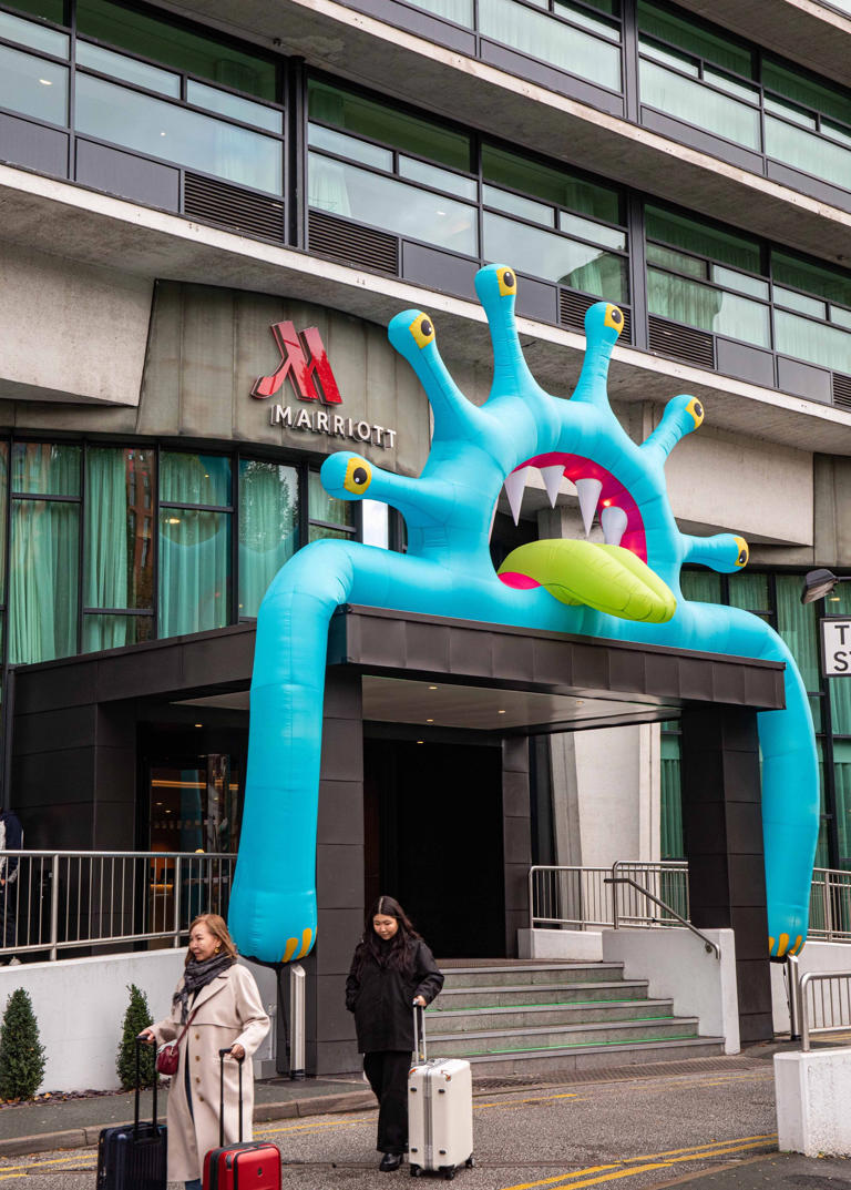10 pictures as inflatable scary monsters spotted around Manchester ...