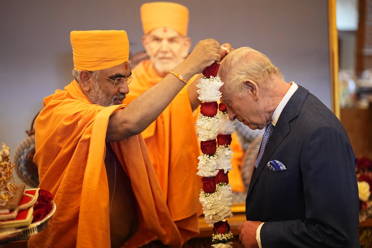 King and Queen visit west London Hindu temple to celebrate anniversary