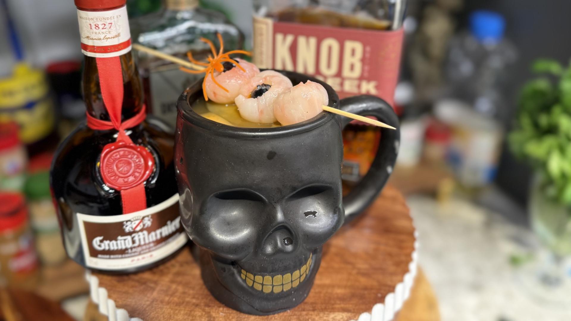 Olivia's prepares a Fireside Cider cocktail perfect for Halloween