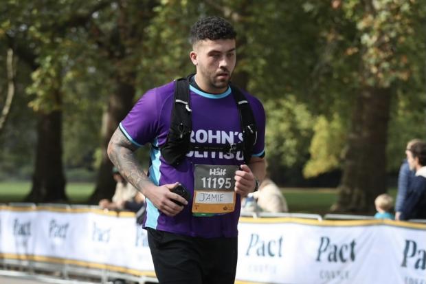 Jamie takes on a half-marathon 13-mile run with colitis stoma bag