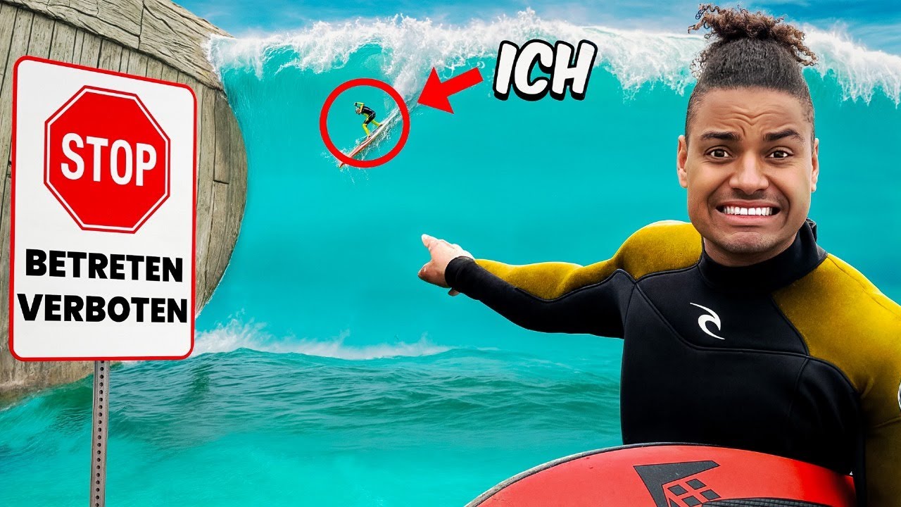 Riesige Welle! Überlebe ich sie als Surf-Anfänger?🏄‍♂️💀