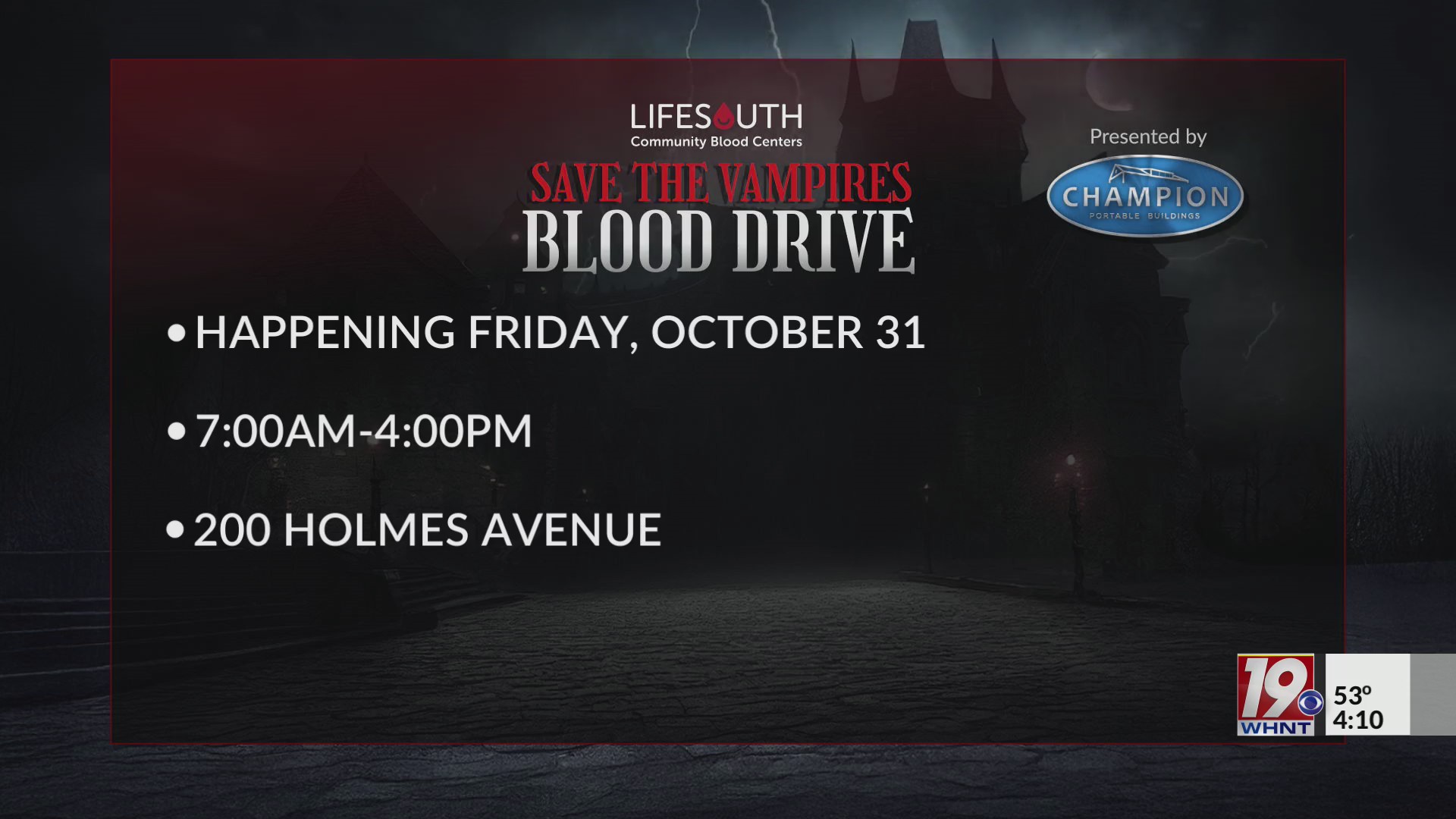 Save the Vampires blood drive set for Friday | Oct. 29, 2025 | News 19 ...