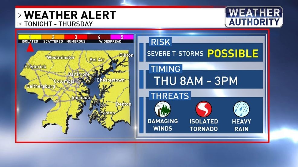 WEATHER ALERT | Severe storms & heavy rain to impact Baltimore Tonight ...