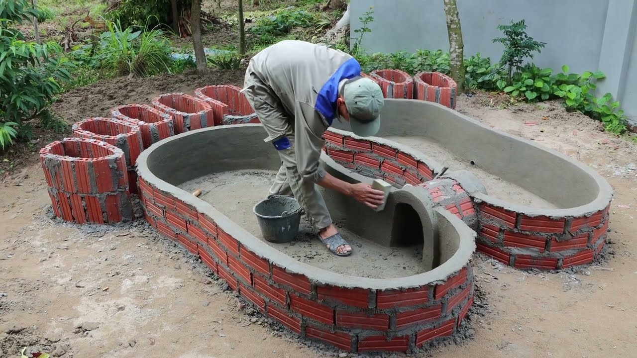 Building a unique aquarium from scratch - DIY cement & brick