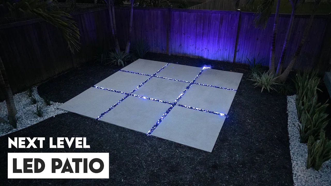 Concrete patio makeover with stunning LED lighting