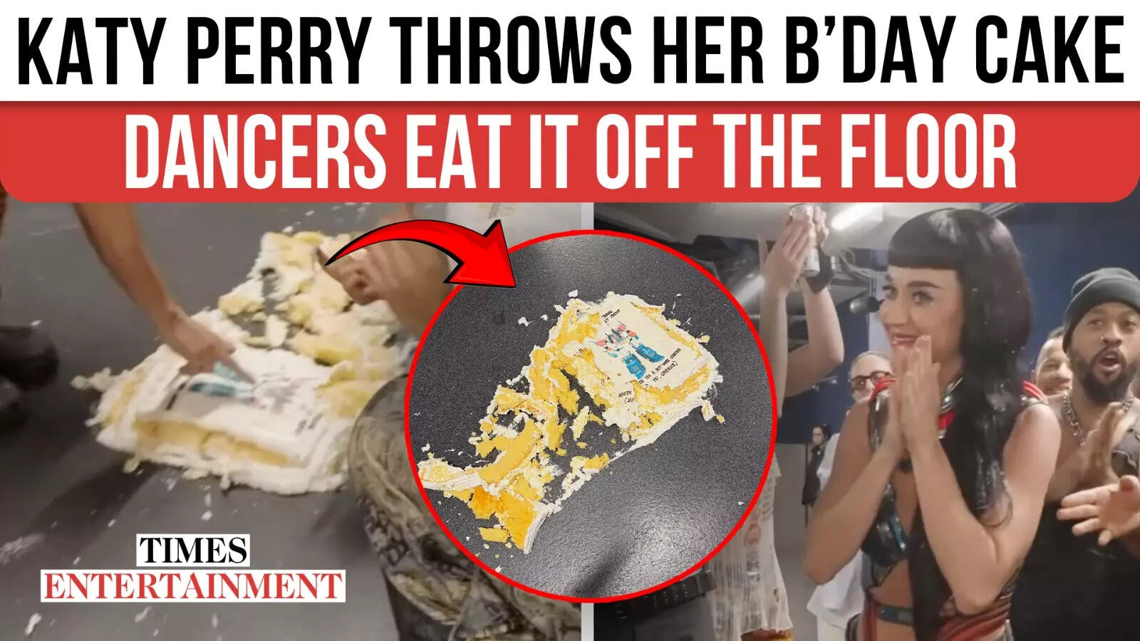 Katy Perry Trashes Birthday Cake, Her Dancers Eat It Off The Floor | WATCH