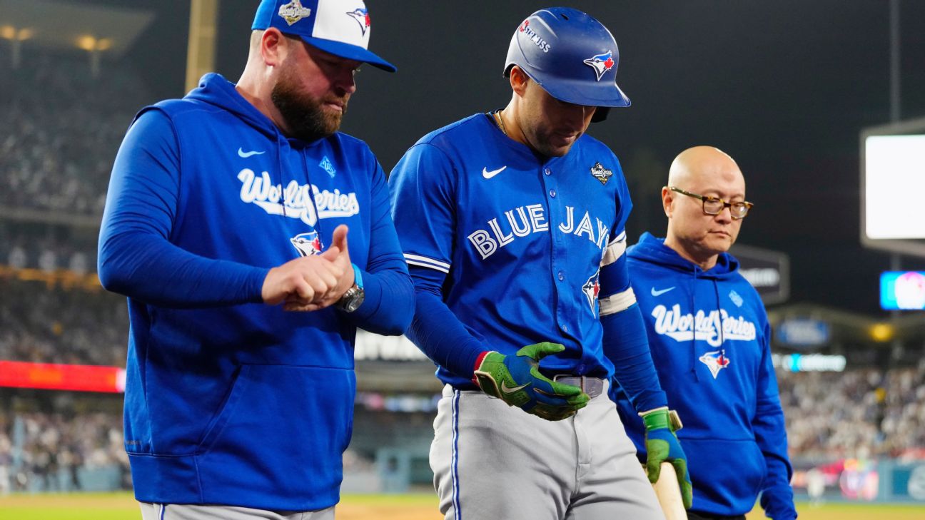 Blue Jays' George Springer sits out Game 5 of World Series