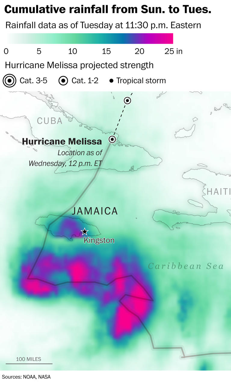 Hurricane Melissa tracker: Map and projected storm path