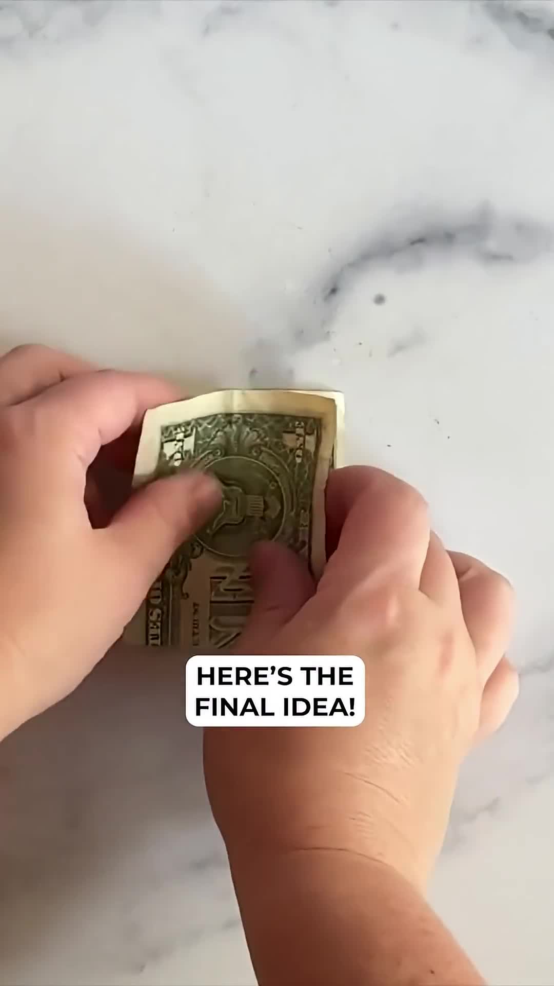 She lays 5 dollar bills on the table for this brilliant idea!