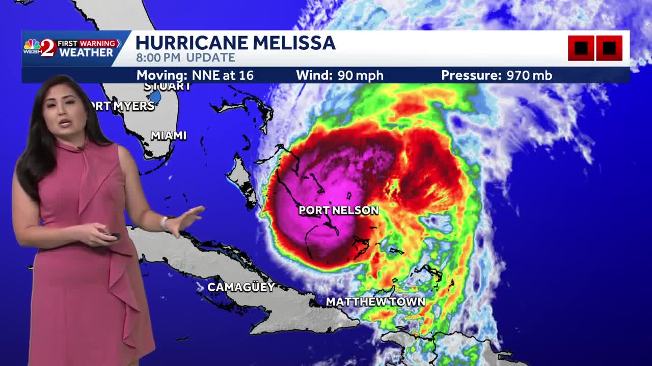 Hurricane Melissa accelerating northeastward over the Bahamas, NHC says