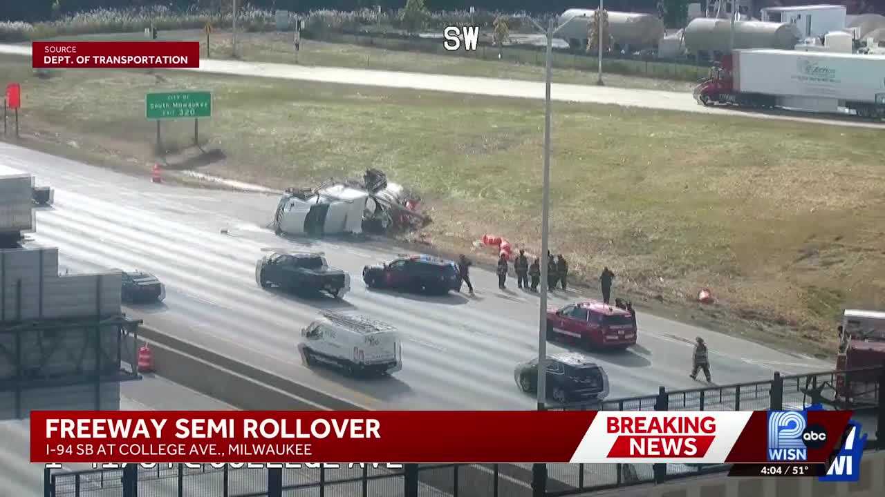 Semi vs. semi hit-and-run on I-41/94 near Mitchell Int. Airport causes ...