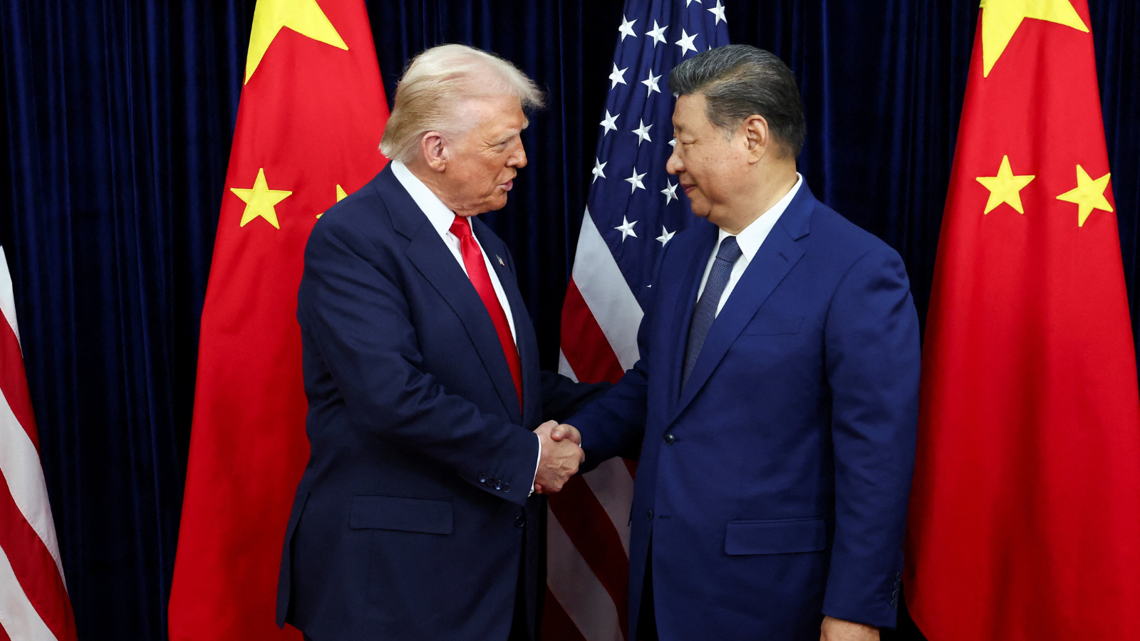 Watch moment Donald Trump and Chinese President Xi Jinping meet for ...