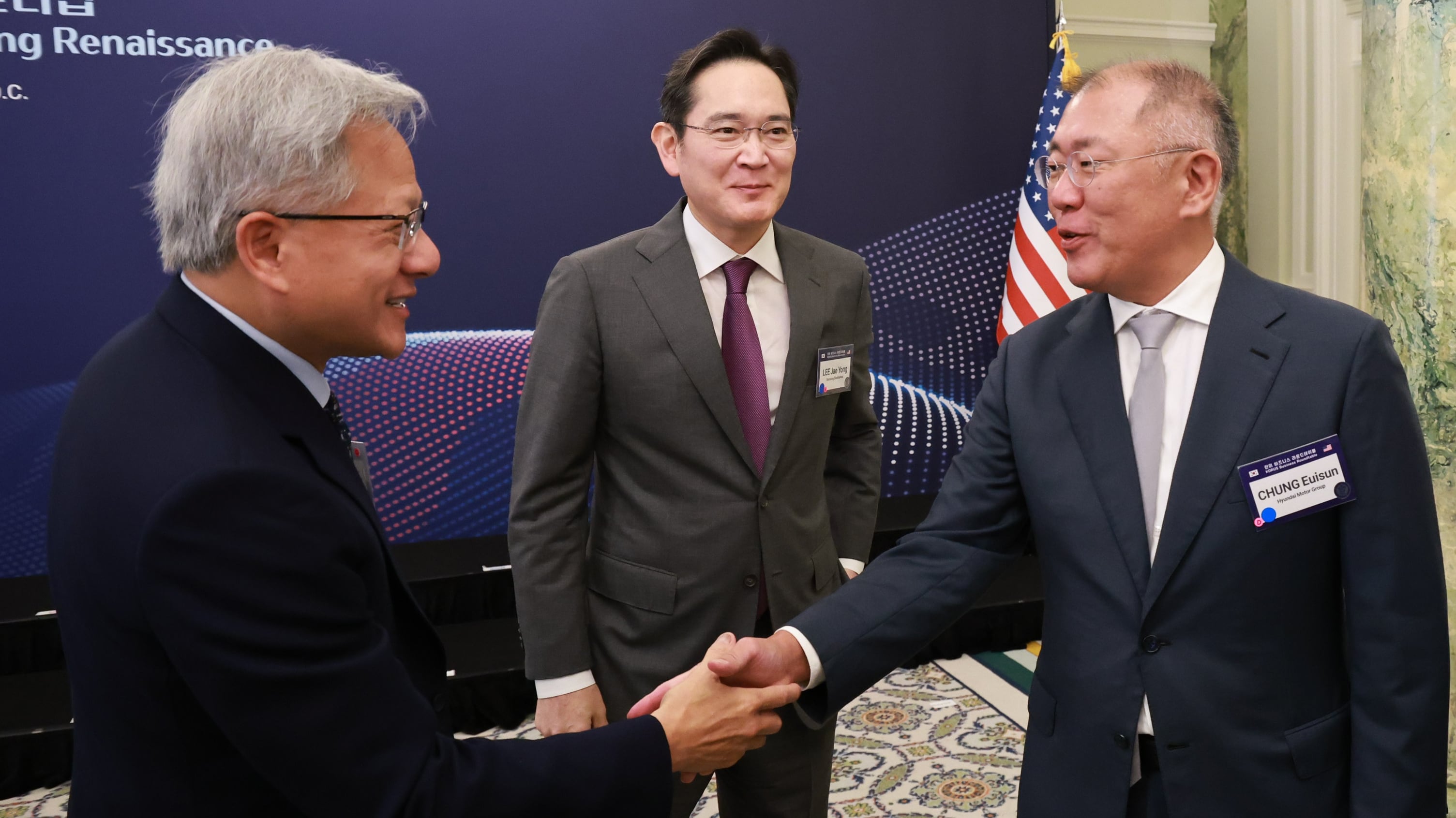 Exclusive: NVIDIA CEO Meets Samsung, Hyundai Chiefs at 'Kkanbu' Chicken