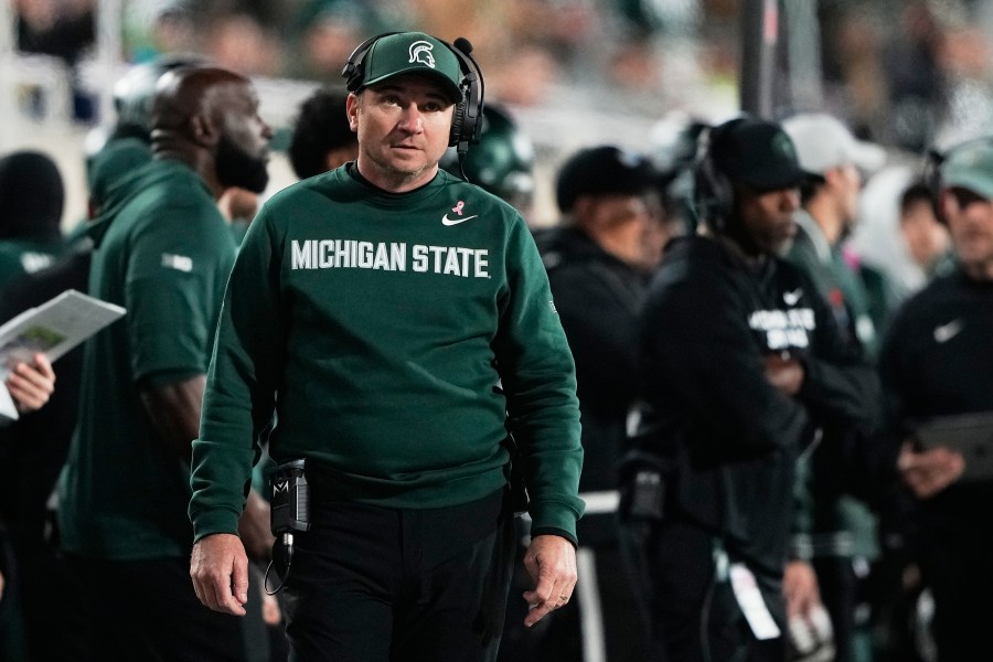 Michigan State University football head coach Jonathan Smith previews ...
