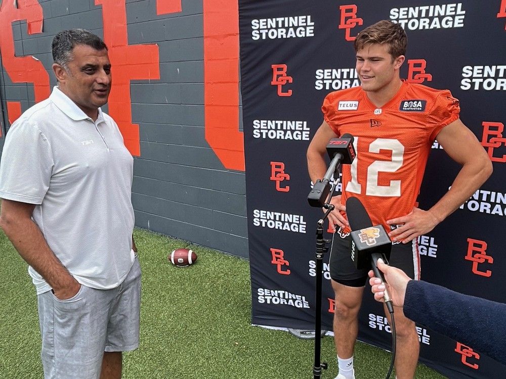 B.C. Lions rookie Jackson Findlay looks a little like Nathan Rourke ...