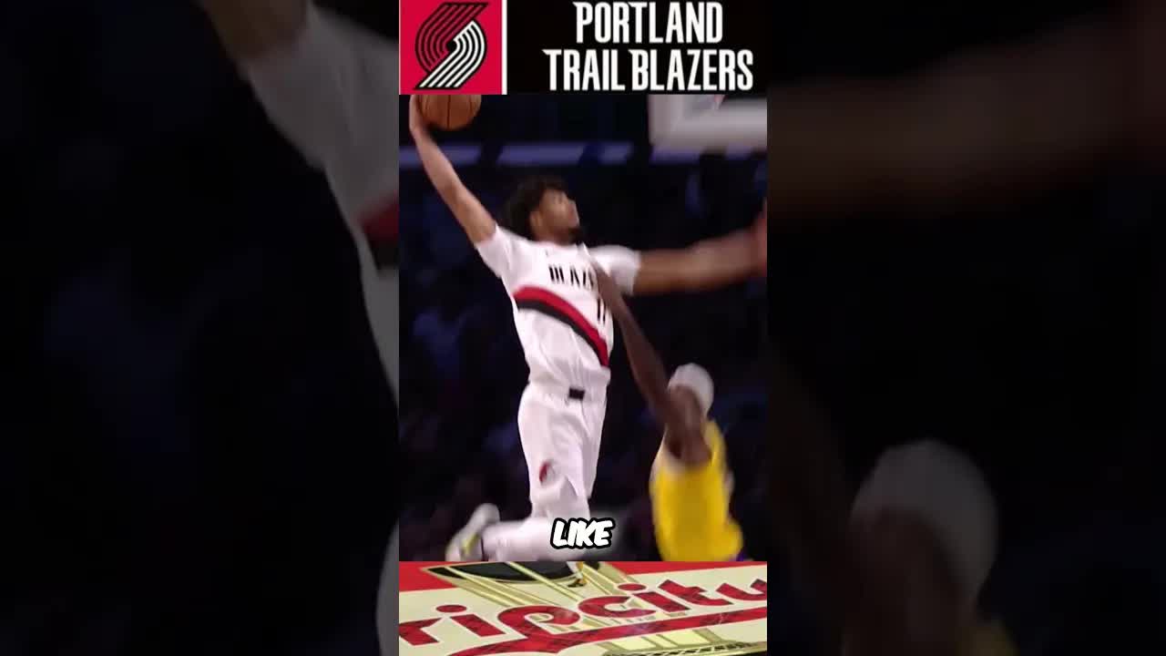 shaedon sharpe poster dunk on lakers! nba highlights