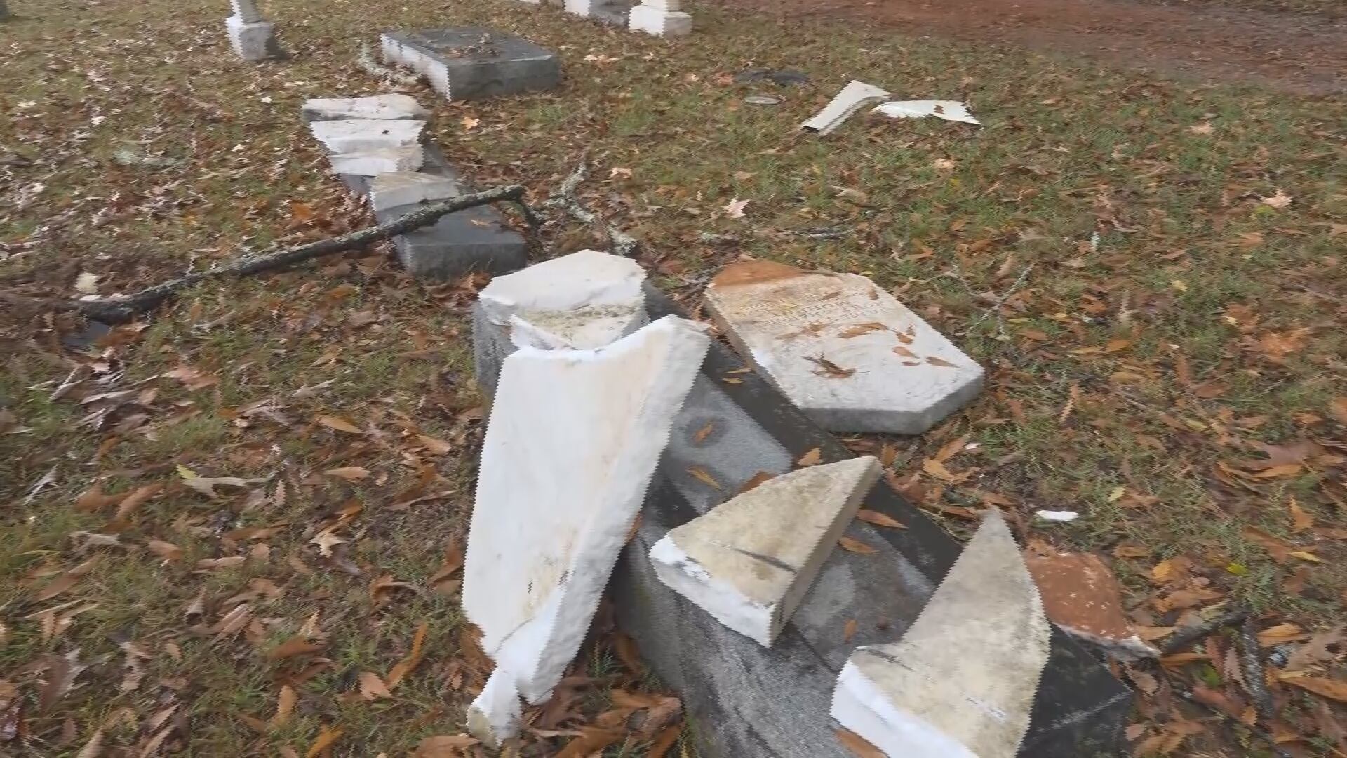 Ongoing investigation into several headstones destroyed in Decatur cemetery