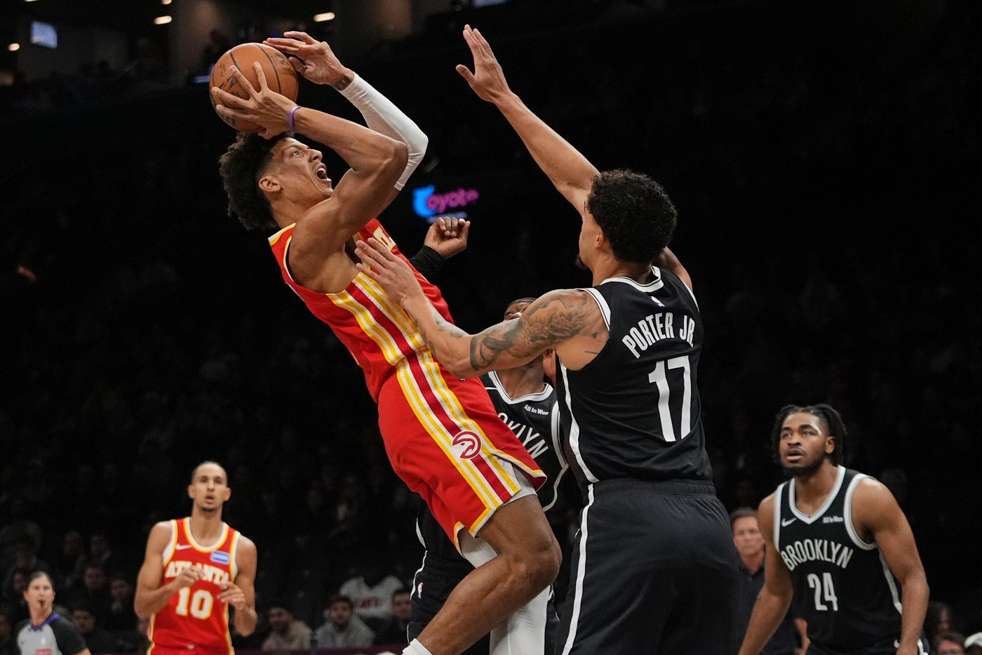 Jalen Johnson and Hawks hold off winless Nets 117-112 after Trae Young ...