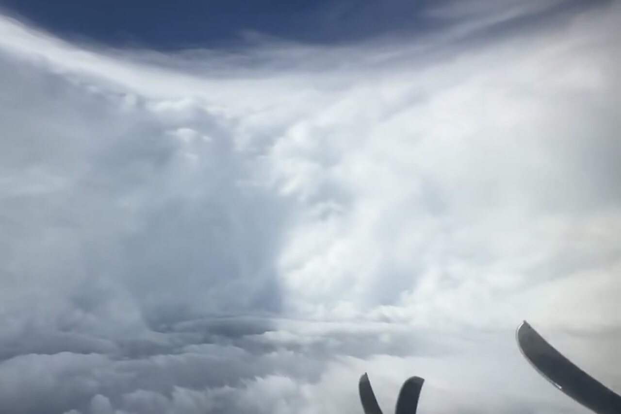 Video shows US Air Force pilot flying over the eye of Hurricane Melissa
