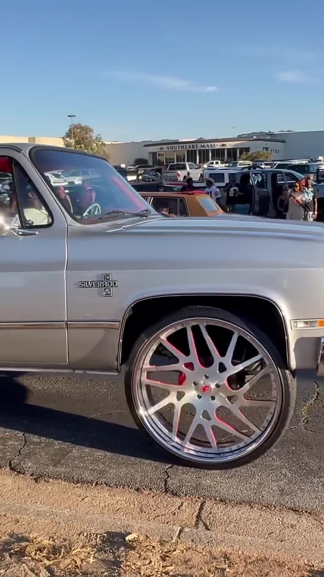 Chevy shortbed C10 truck on 30's Forgiatos riding