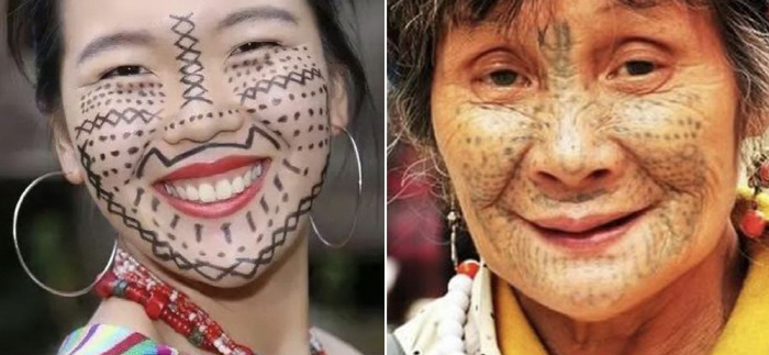the heartbreaking customs of minorities body arting women's faces