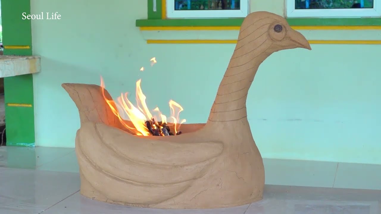 How to build a beautiful wood stove from clay