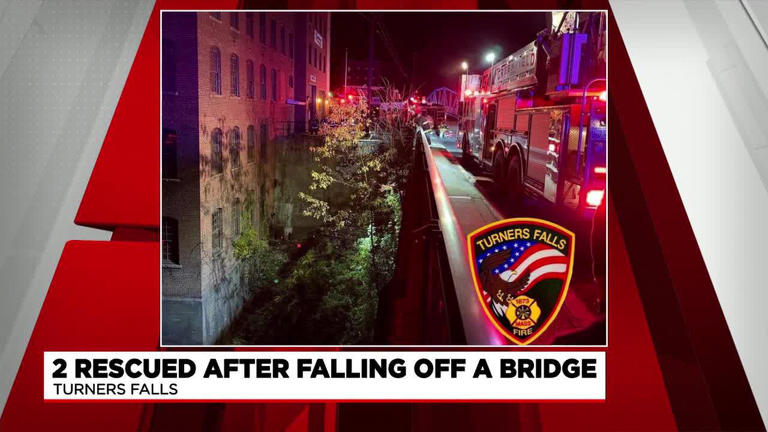 2 people rescued after falling off Turners Falls bridge