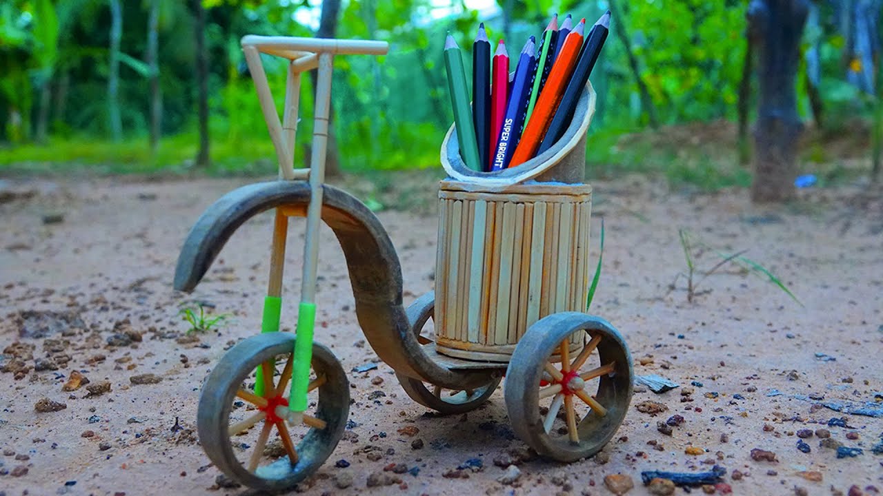 DIY Pencil Holder Best out of Bamboo Making at home Easy Bamboo Craft