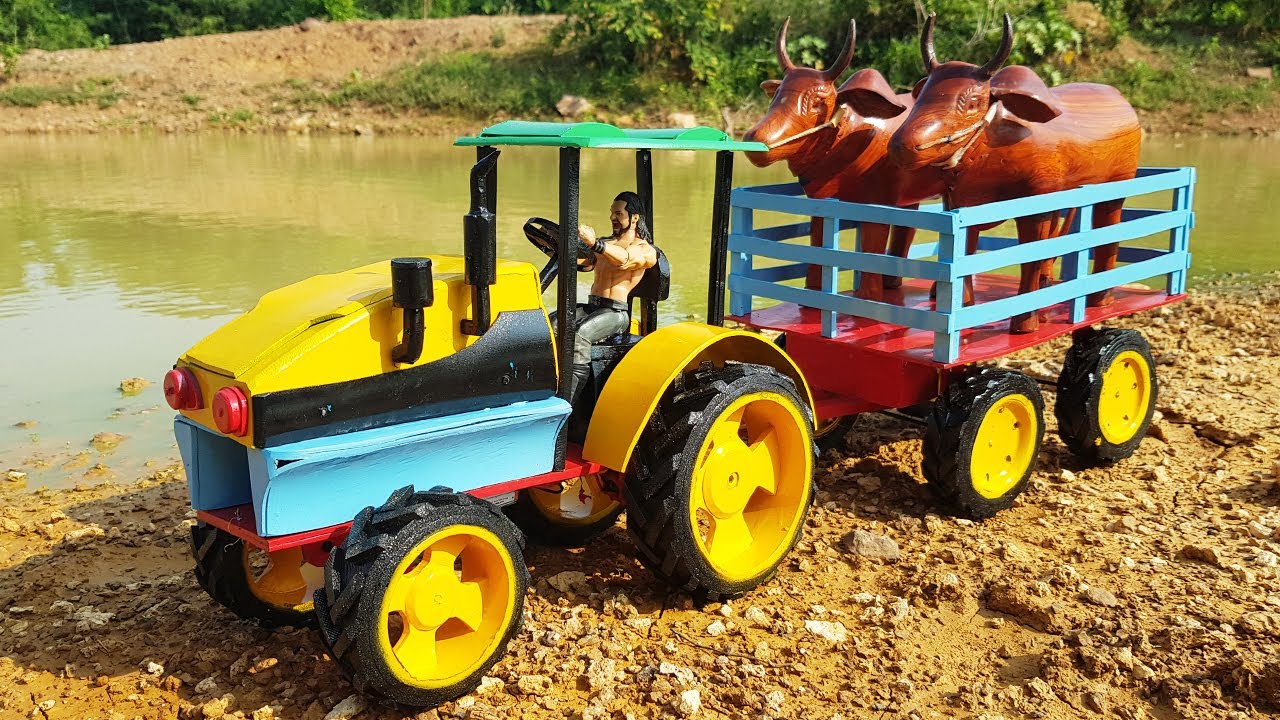 How to make mini tractor Kubota from plastic pipe pvc - Creative diy ...
