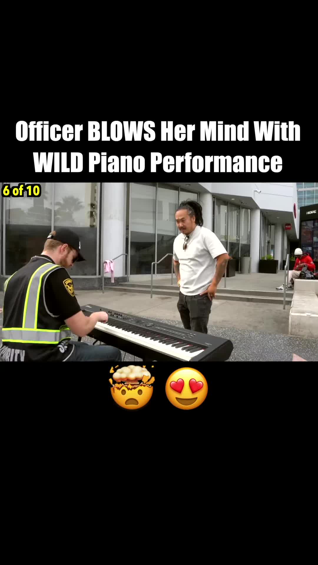 Officer blows her mind with wild piano performance!