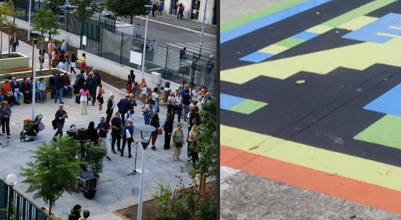Roma, il V municipio si colora di blu con la street art “pavimentale”