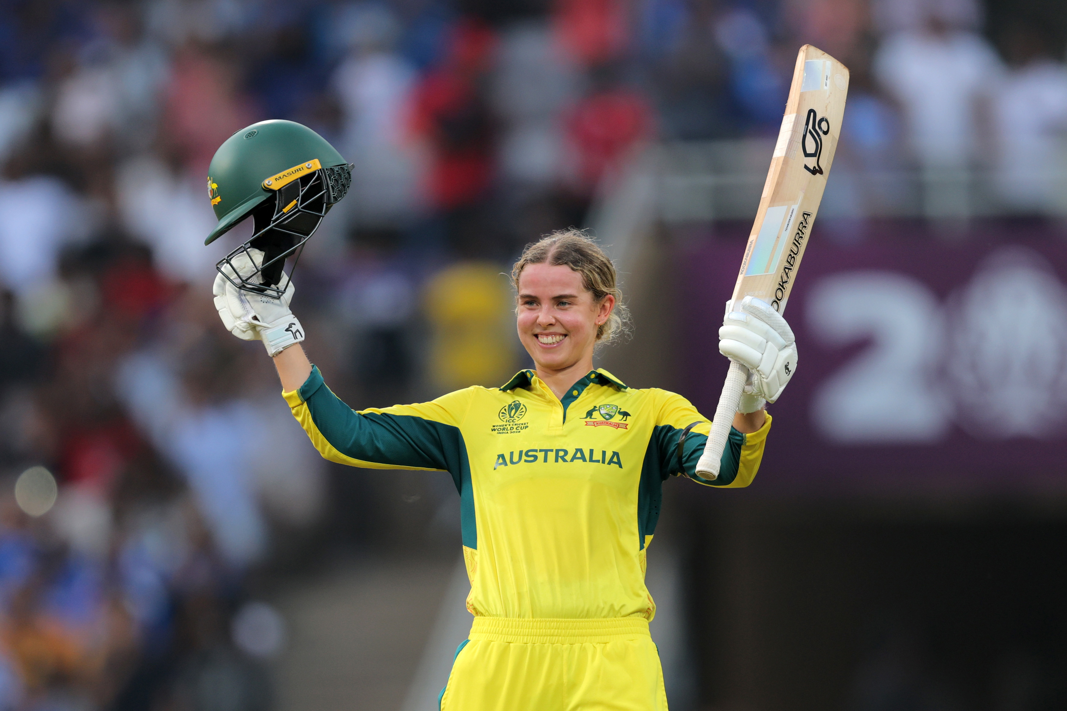 Litchfield hits World Cup record with 77-ball ton